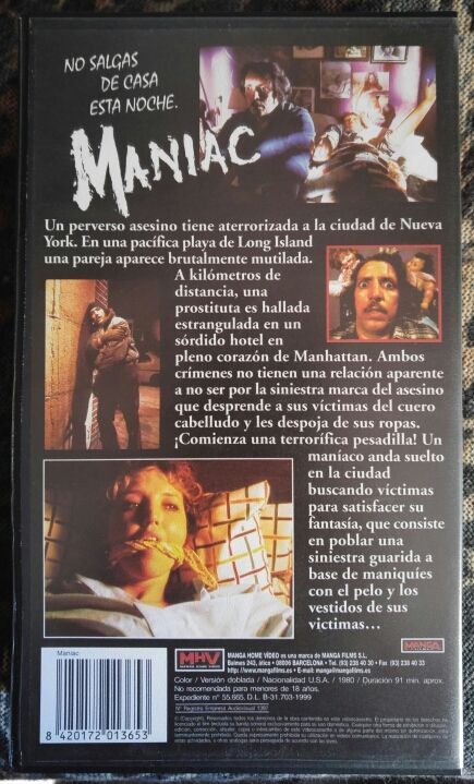 Maniac VHS de segunda mano por 19 EUR en Catral en WALLAPOP