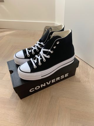 Venta > converse plataforma bajas negras > en stock