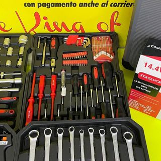Trolley attrezzi 326 pz+avvitatore doppia batteria