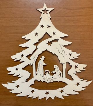 Presepe in compensato tagliato al laser