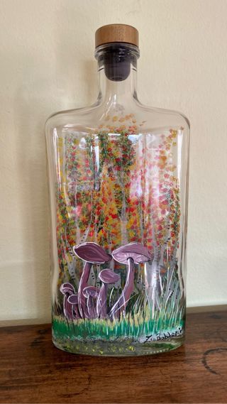 Bottiglia dipinta a mano