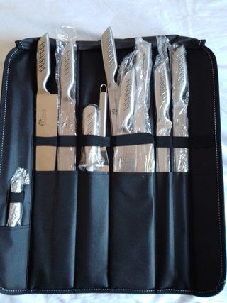 set coltelli con borsetta