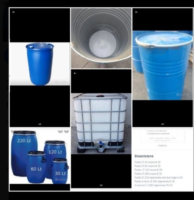 fusti plastica e ferro: attrezzature di lavoro in vendita a Bologna ...