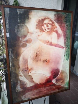 Quadro olio su tela di A. Courbeti "La nascita di.