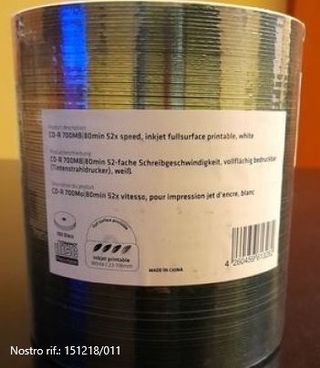 SPINDLE 100PZ. CD-R 700MB/80MIN. 52X NIERLE nuovo