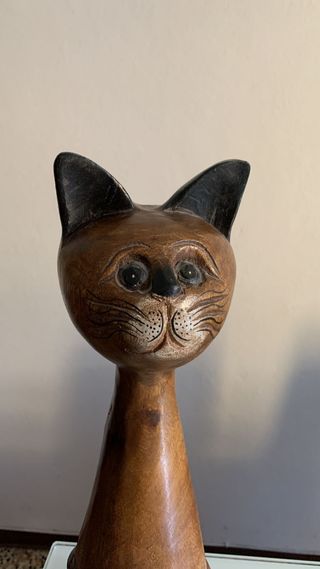 Statua in legno gatto 50 cm