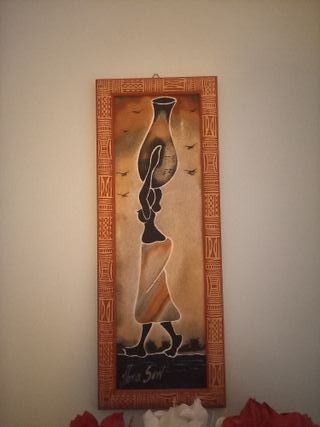 Quadro africano realizzato con la sabbia