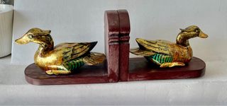 Sujetalibros antiguos madera policromada 