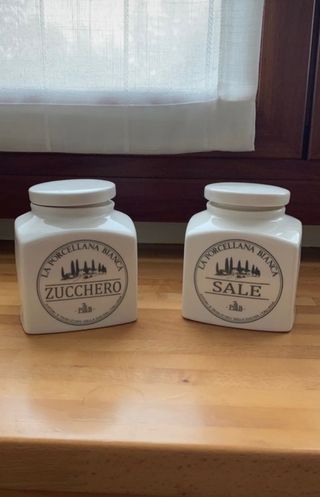 Barattoli conserva Sale e Zucchero in porcellana
