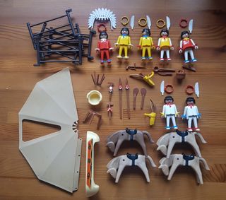 pack Playmobil poblado indio+ poblado totem (1976) de segunda mano por ...