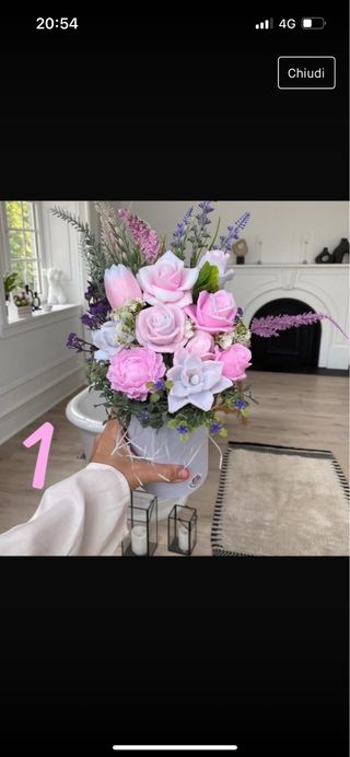 Fiori di sapone fatti a mano 