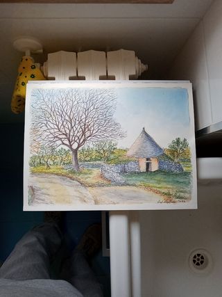 Campagna pugliese - Acquerello su cartone 32x24 cm