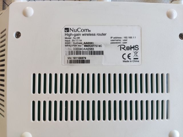 ROUTER NUCOM NJ-3R HIGH GAIN WIRELESS ROUTER WIFI de segunda mano por ...