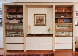 Parete soggiorno con cassetti ante e mensole LAGO