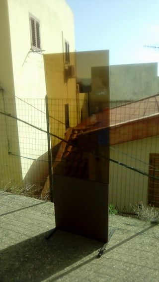 Coppia separe' in plexiglas fume' e metallo