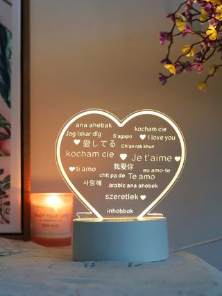 Luce per innamorati Luce 3D Ti amo in 18 lingue