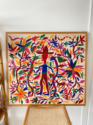 MANTENGO ricamato a mano vintage, arazzo ,quadro 