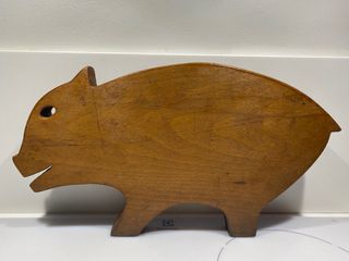 Maialino di legno vintage, tagliere arredo