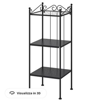 tavolino con vetro e mensole