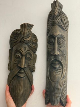 Maschere decorative in vero legno