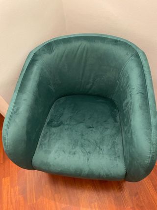 Poltrona verde in velluto moderna