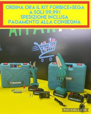 KIT MINI SEGA ELETTRICA 58V + FORBICI A BATTERIA