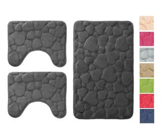 set 3 pezzi tappeti da bagno