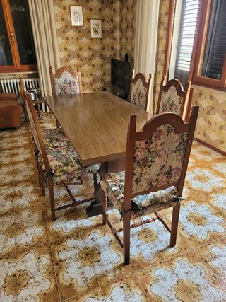 tavolo con sedie unico blocco