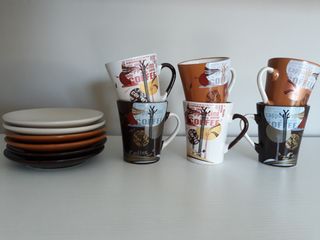 Set 6 tazzine e piattini caffè