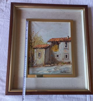 Quadro vintage cascina firmato Boldrini
