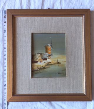 Quadro vintage mulino in inverno