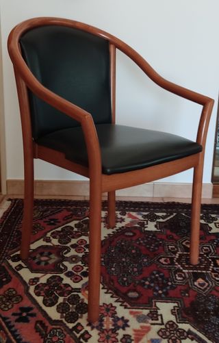 poltroncine sedie pelle e legno 