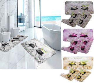 Set 3 Tappeti Da Bagno Antiscivolo Memory