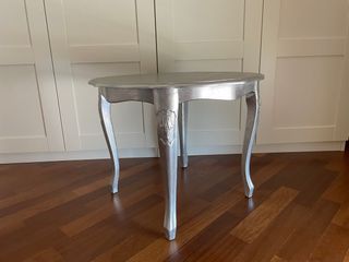 tavolino in legno finitura argento 