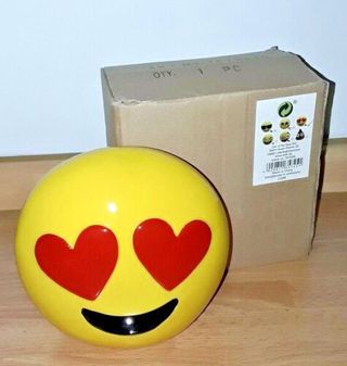 Salvadanaio in Ceramica Emoji Occhi a Cuore