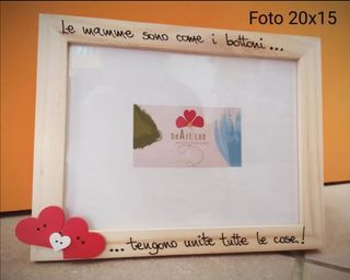 cornice per foto in legno DECORATA A MANO