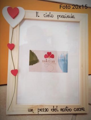 cornice per foto in legno DECORATA A MANO