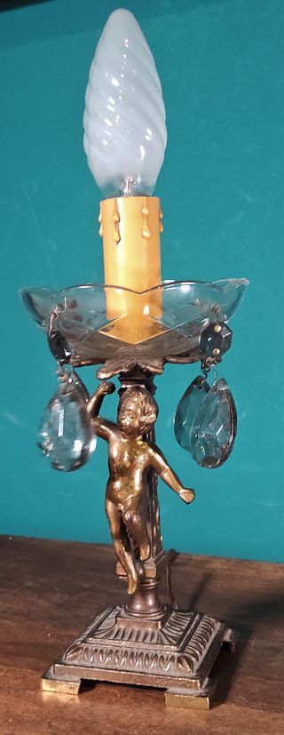 Lampada Candeliere con cristalli degli anni 30-50