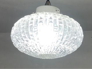 Lampadario vetro satinato anni 40 originale 