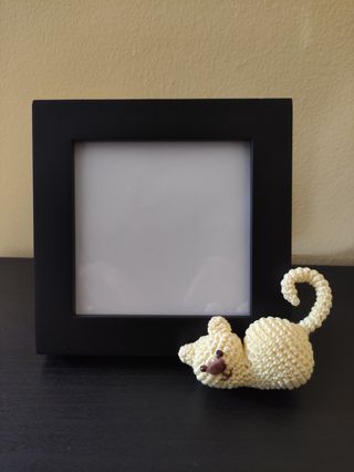 Portafoto con gattino amigurumi