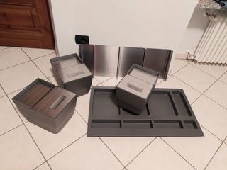 N.3 raccoglitori da cestone con base acciaio inox