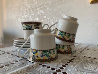 Servizio 4 tazze di porcellana Ischang