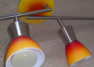 barra faretti acciaio e vetro giallo-arancione