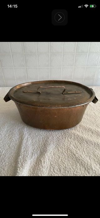 Pentola e  paiolo in rame componente di arredo 