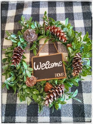 Ghirlanda corona fuori porta Farmhouse Welcome