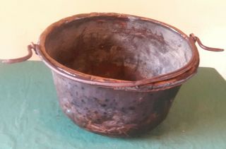 PAIOLO Antico Grande PENTOLA IN RAME Vintage 50cm