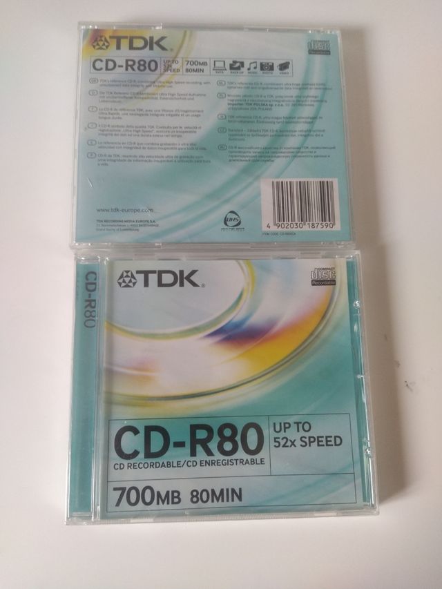 TDK CD-R80 700MB 80MIN de segunda mano por 1 EUR en Madrid en WALLAPOP