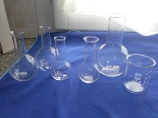 Set 6 ampolle/provette da laboratorio Pyrex e Dura