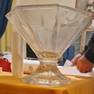 vassoio porta dolci/frutta/pout pourri in vetro