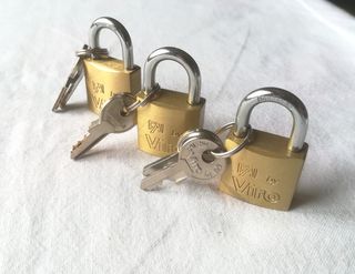 SET 3 lucchetti in ottone FAI VIRO mm. 25